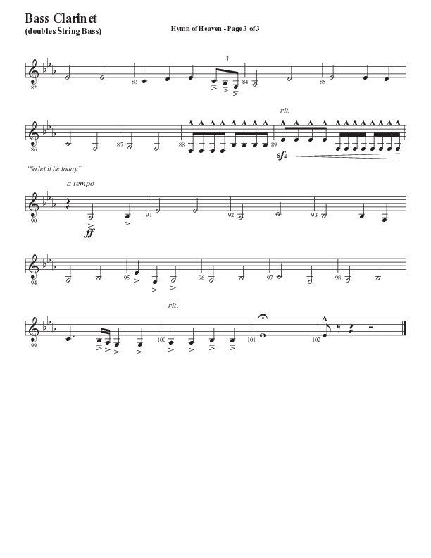 Hymn Of Heaven with Holy Holy Holy (Choral Anthem SATB) Bass ClarinetSheet Music PDF (Semsen ...