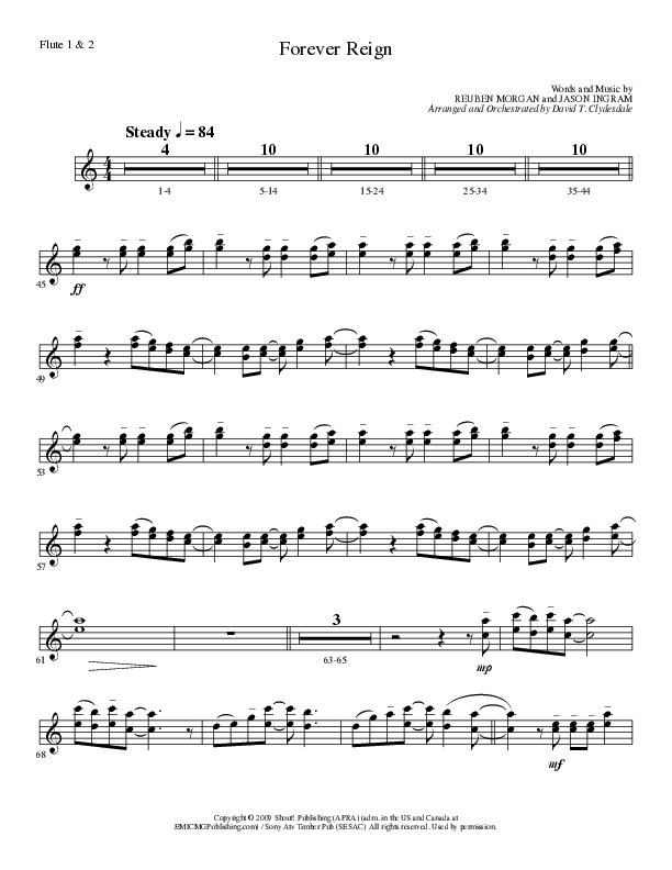 Forever Reign Choral Anthem Satb Flute Sheet Music Pdf Lillenas