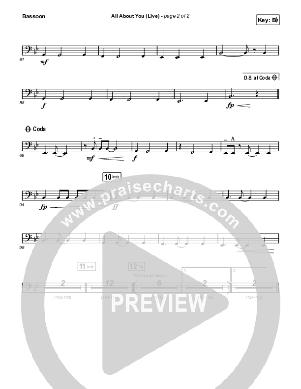 All About You (Live From Passion 2023) Bassoon Sheet Music PDF (Passion / Kristian Stanfill ...