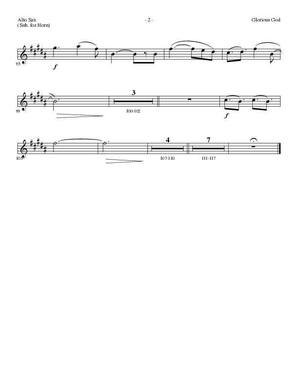Glorious God (Choral Anthem SATB) Alto Sax Sheet Music PDF (Lillenas Choral / Arr. Cliff Duren ...