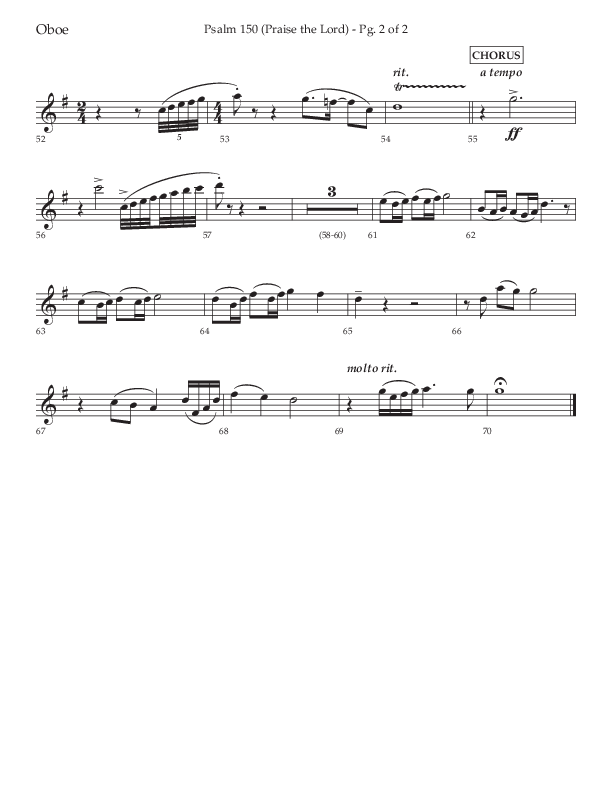 Psalm 150 Praise The Lord Choral Anthem Satb Oboe Sheet Music Pdf