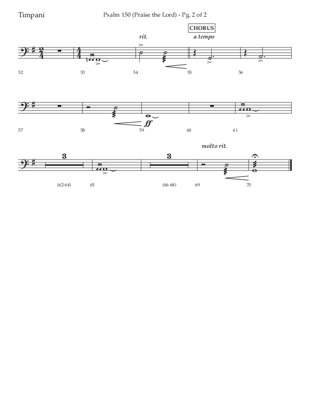 Psalm 150 Praise The Lord Choral Anthem Satb Timpani Sheet Music