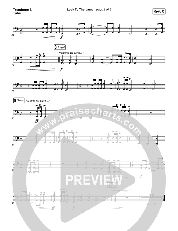 Look To The Lamb (Live) Trombone/Tuba Sheet Music PDF (Bryan & Katie Torwalt / Lindy Cofer ...