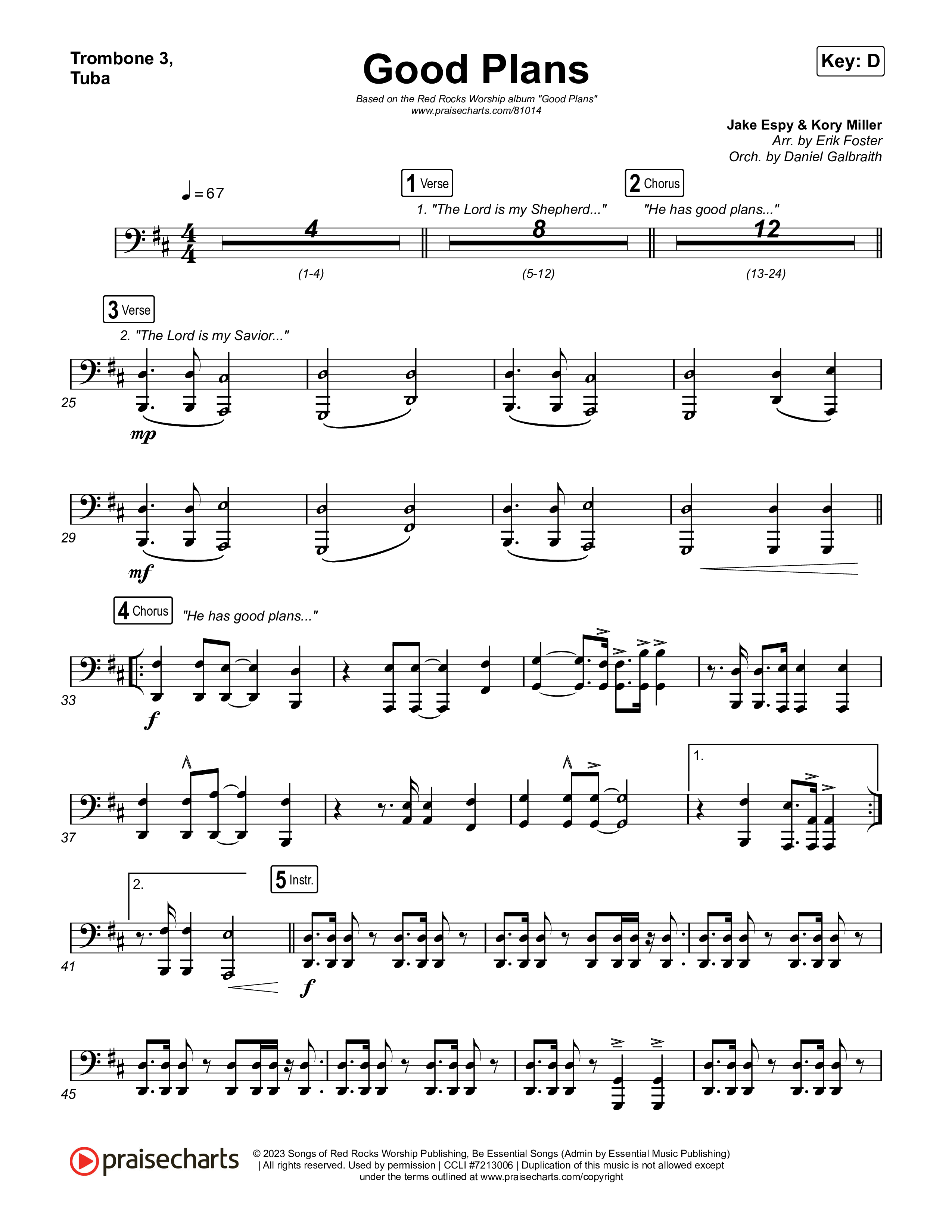 Good Plans Trombone/Tuba Sheet Music PDF (Red Rocks Worship) - PraiseCharts