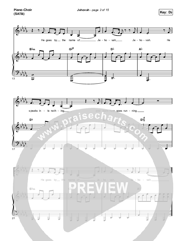 Jehovah Sheet Music Pdf Elevation Worship Chris Brown Praisecharts