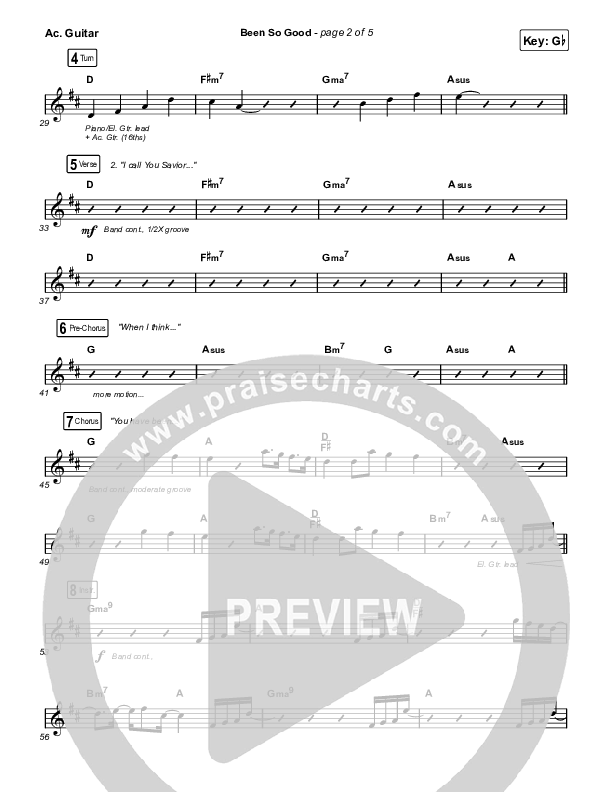 Been So Good Acoustic Guitar Sheet Music PDF (Elevation Worship / Tiffany Hudson) - PraiseCharts