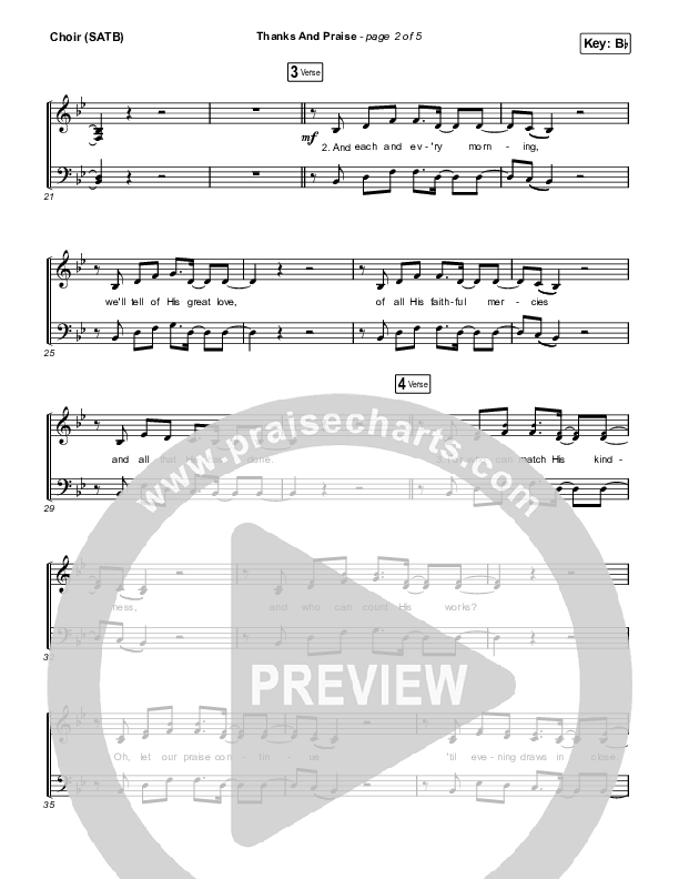 Thanks And Praise (Live) Choir Sheet Music PDF (Songs From The Soil ...