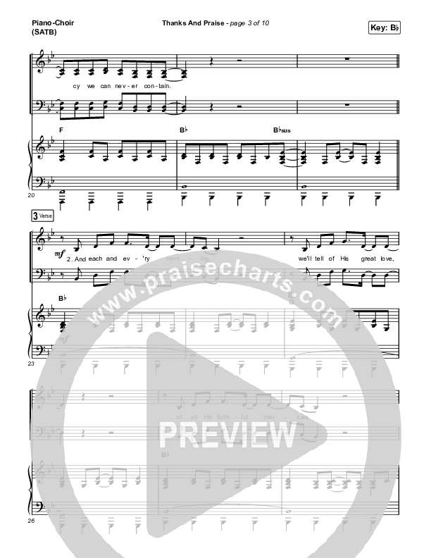 Thanks And Praise (Live) Sheet Music PDF (Songs From The Soil / Lucy ...
