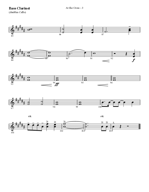 At The Cross (Choral Anthem SATB) Bass ClarinetSheet Music PDF (Lifeway Choral / Arr. Cliff ...