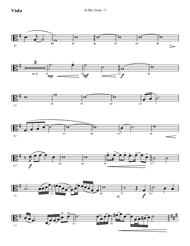 At The Cross (Choral Anthem SATB) Viola Sheet Music PDF (Lifeway Choral / Arr. Cliff Duren ...