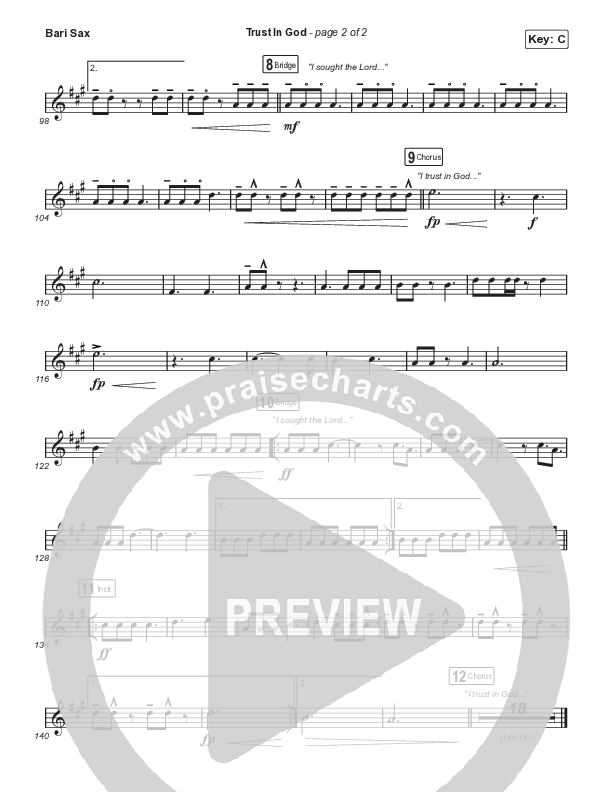 Trust In God (Choral Anthem SATB) Bari Sax Sheet Music PDF (Elevation ...