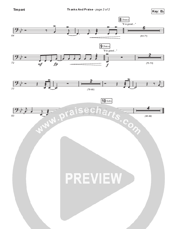Thanks And Praise (Choral Anthem SATB) Timpani Sheet Music PDF (Songs ...
