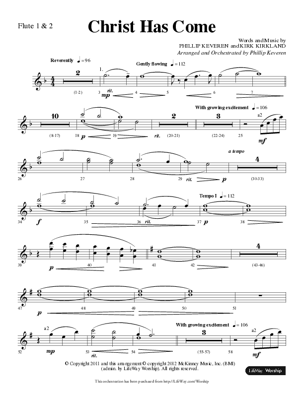 Christ Has Come Choral Anthem Satb Flute Sheet Music Pdf Lifeway
