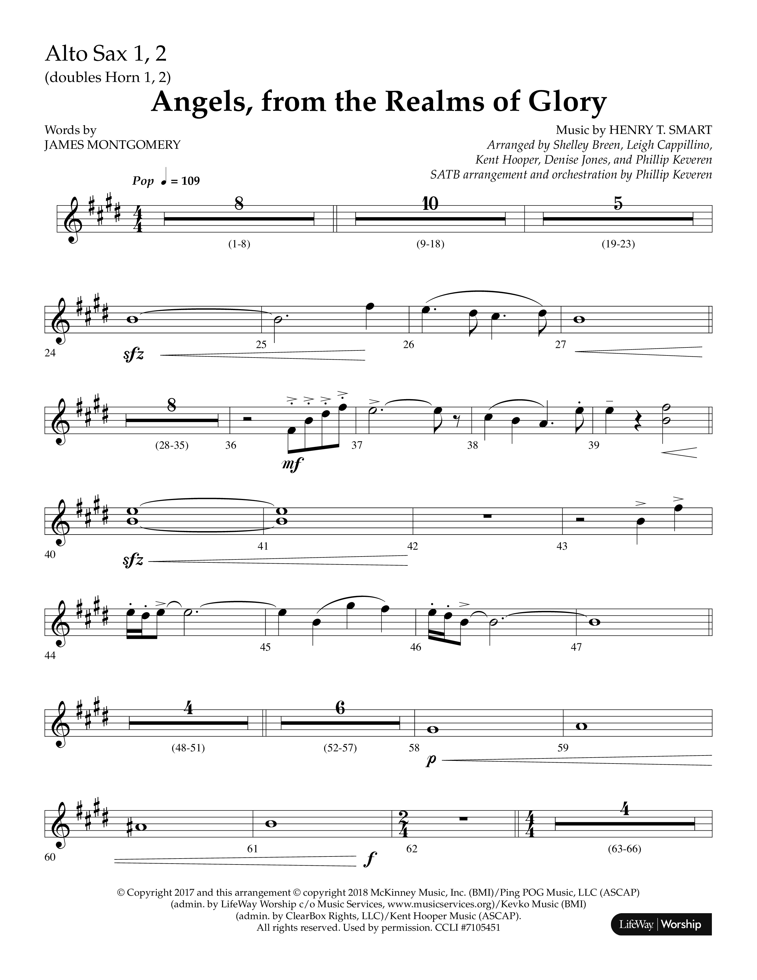 Angels From The Realms Of Glory (Choral Anthem SATB) Alto Sax Sheet ...