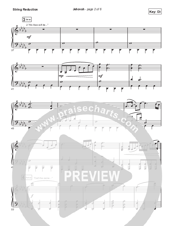 Jehovah (Choral Anthem SATB) String Reduction Sheet Music PDF (Elevation Worship / Chris Brown ...