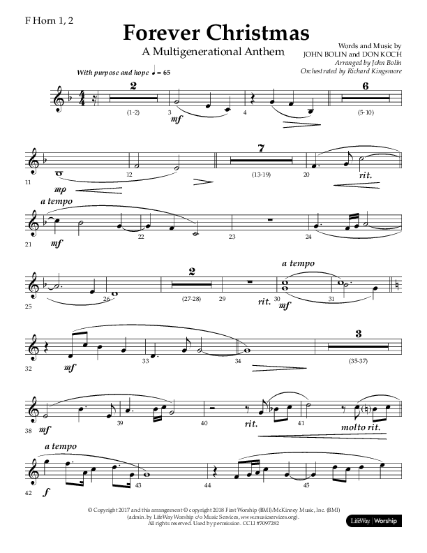 Forever Christmas (Choral Anthem SATB) French Horn Sheet Music PDF ...