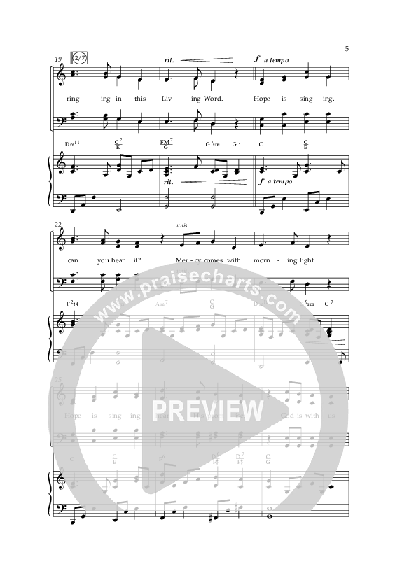 Hope Is Singing (Choral Anthem SATB) Sheet Music PDF (Arr. Camp ...