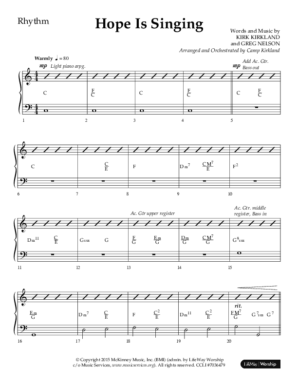 Hope Is Singing (Choral Anthem SATB) Melody Sheet Music PDF (Arr. Camp ...