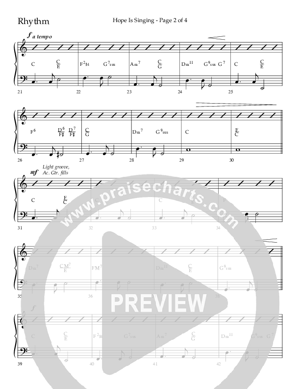 Hope Is Singing (Choral Anthem SATB) Melody Sheet Music PDF (Arr. Camp ...