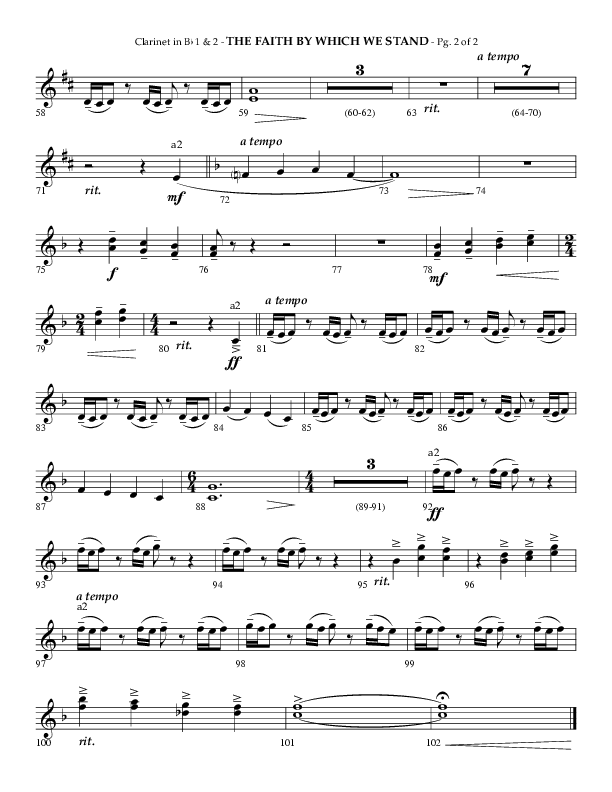 The Faith By Which We Stand (Choral Anthem SATB) Clarinet Sheet Music PDF (Lifeway Choral / Arr ...