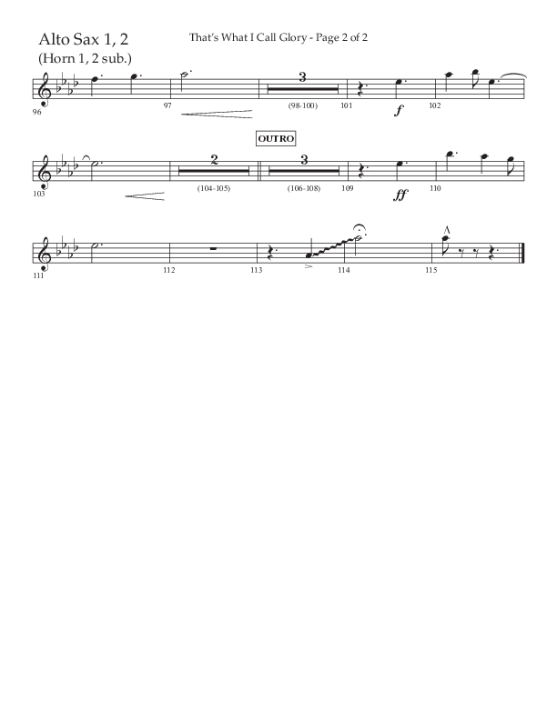 That's What I Call Glory (Choral Anthem SATB) Alto Sax Sheet Music PDF ...