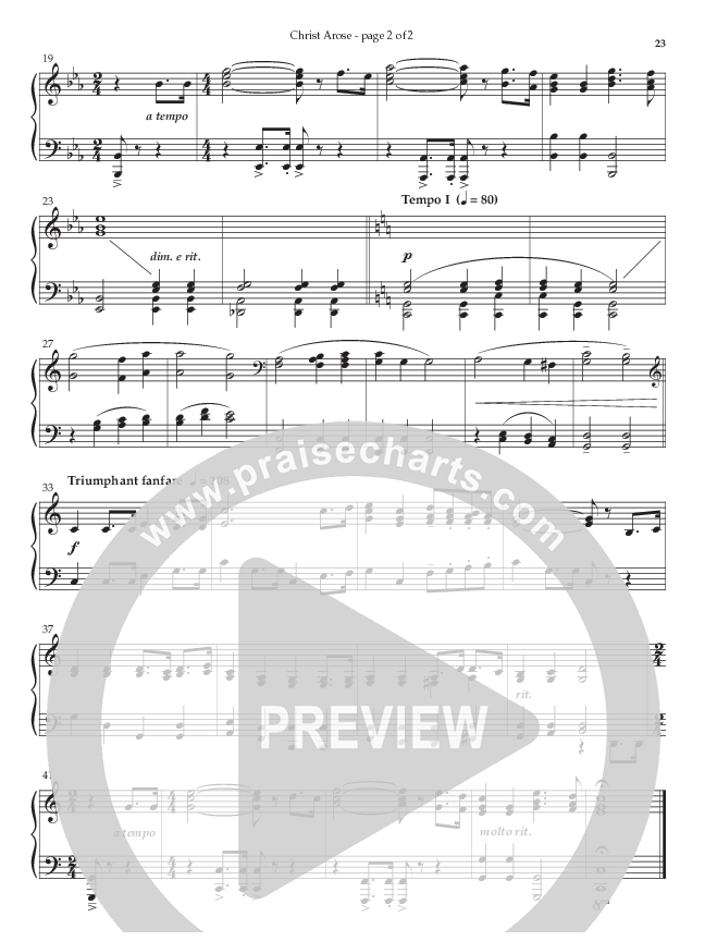 Christ Arose (Instrumental) Sheet Music PDF (Life Worship / Arr. Phillip Keveren) - PraiseCharts