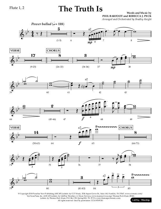 The Truth Is (Choral Anthem SATB) Flute Sheet Music PDF (Lifeway Choral ...