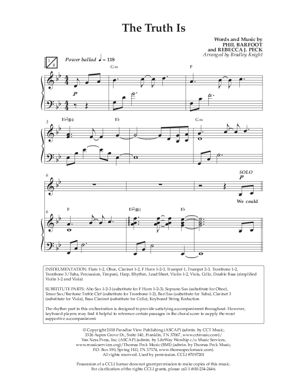 The Truth Is (Choral Anthem SATB) Sheet Music PDF (Lifeway Choral / Arr ...
