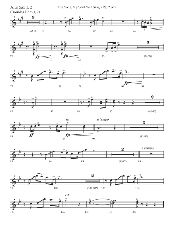 The Song My Soul Will Sing (Choral Anthem SATB) Alto Sax Sheet Music PDF (Lifeway Choral / Arr ...