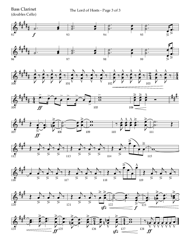 The Lord Of Hosts Choral Anthem Satb Bass Clarinetsheet Music Pdf