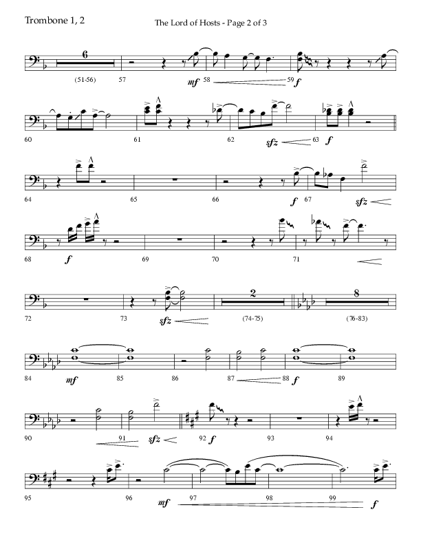 The Lord Of Hosts Choral Anthem Satb Trombone Sheet Music Pdf