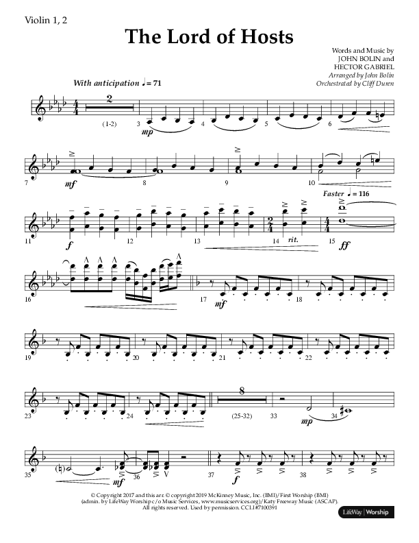 The Lord Of Hosts Choral Anthem Satb Violin Sheet Music Pdf Lifeway