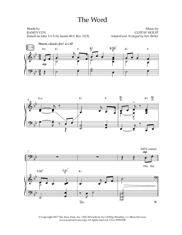 The Word Choral Anthem Satb Sheet Music Pdf Lifeway Choral Arr
