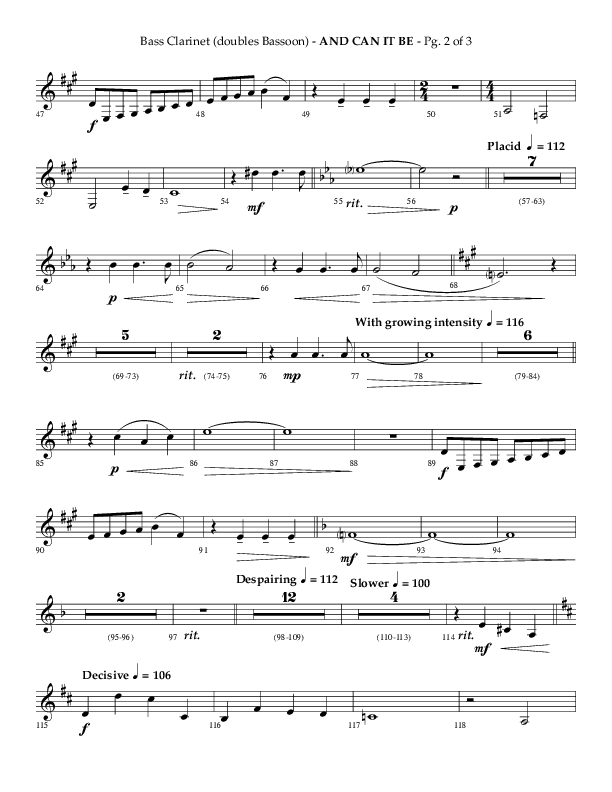 And Can It Be (Choral Anthem SATB) Bass ClarinetSheet Music PDF (Lifeway Choral / Arr. Phillip ...