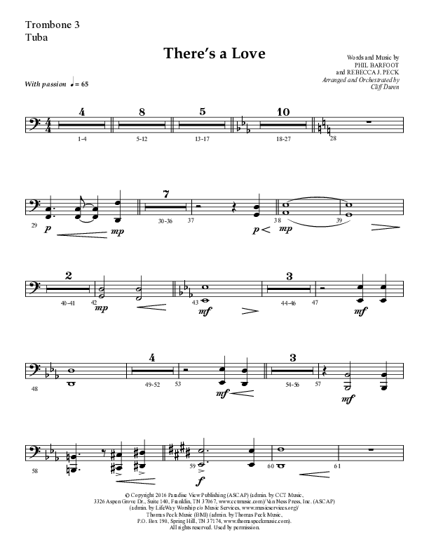 Theres A Love Choral Anthem Satb Trombone Tuba Sheet Music Pdf