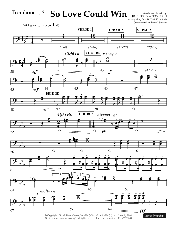 So Love Could Win Choral Anthem Satb Trombone Sheet Music Pdf
