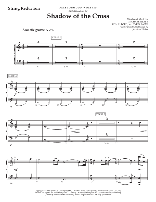 Shadow Of The Cross (Choral Anthem SATB) String Reduction Sheet Music PDF (Prestonwood Worship ...