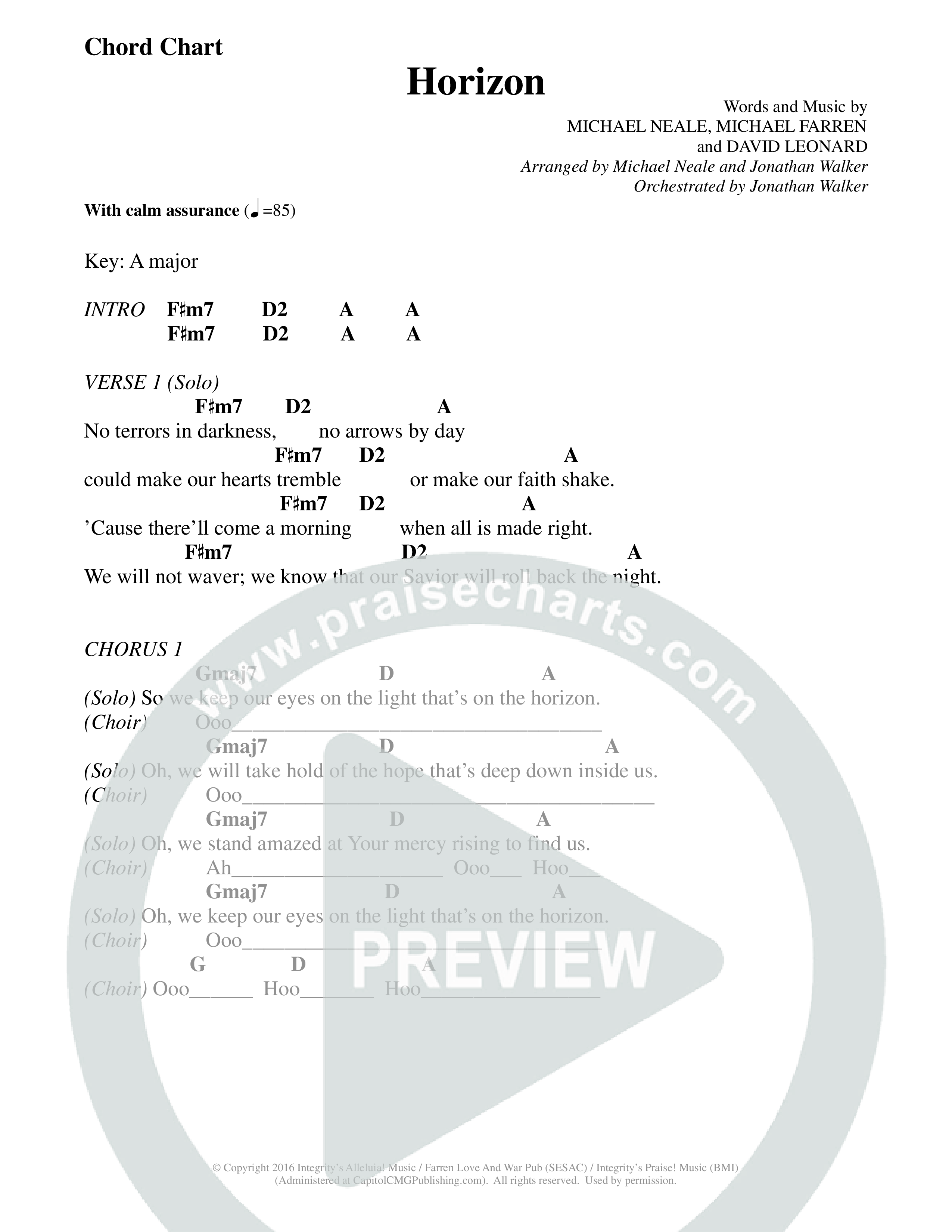 Horizon (Choral Anthem SATB) Chords PDF (Prestonwood Worship / Prestonwood Choir / Michael Neale ...