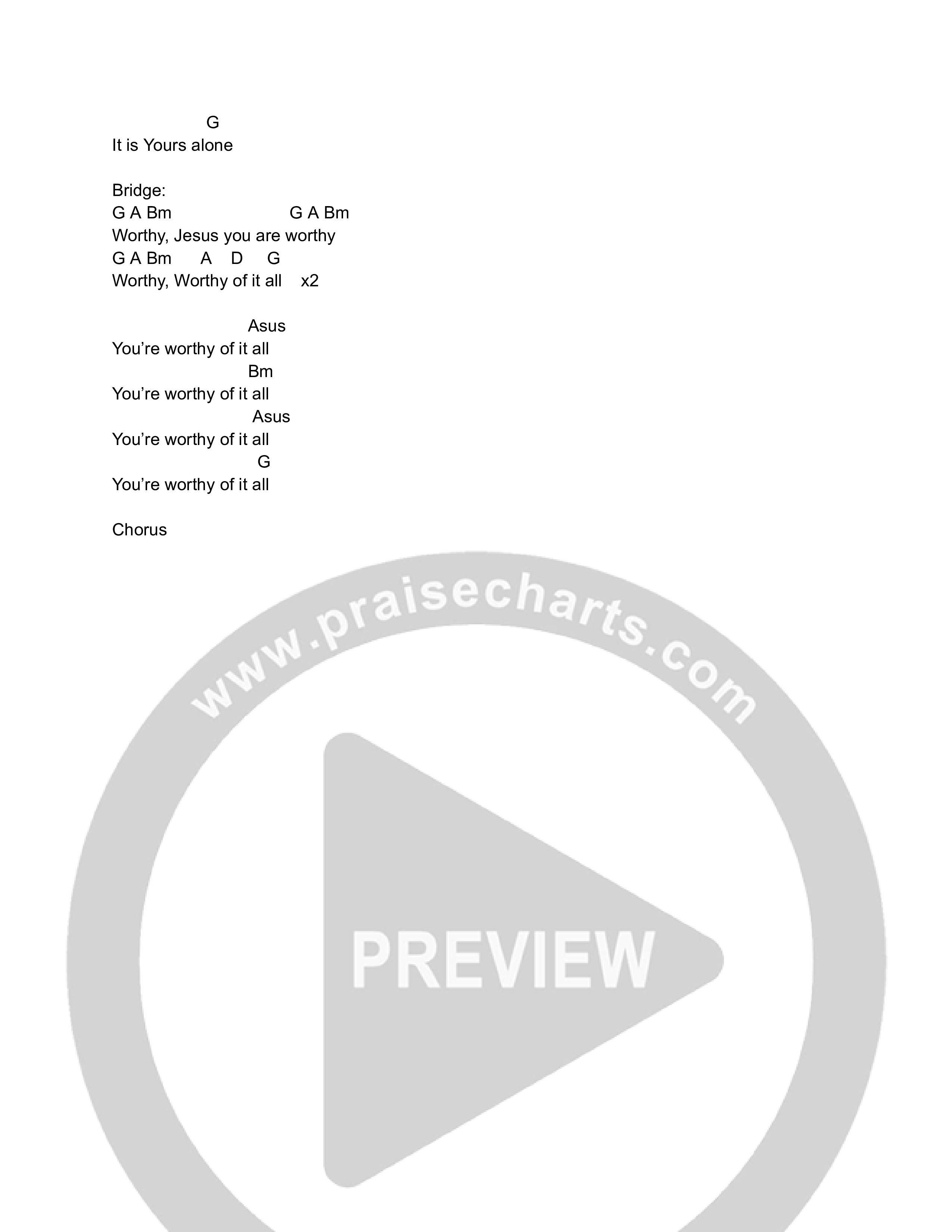 You Gave It All (Live) Chords PDF (Every Nation Music) - PraiseCharts