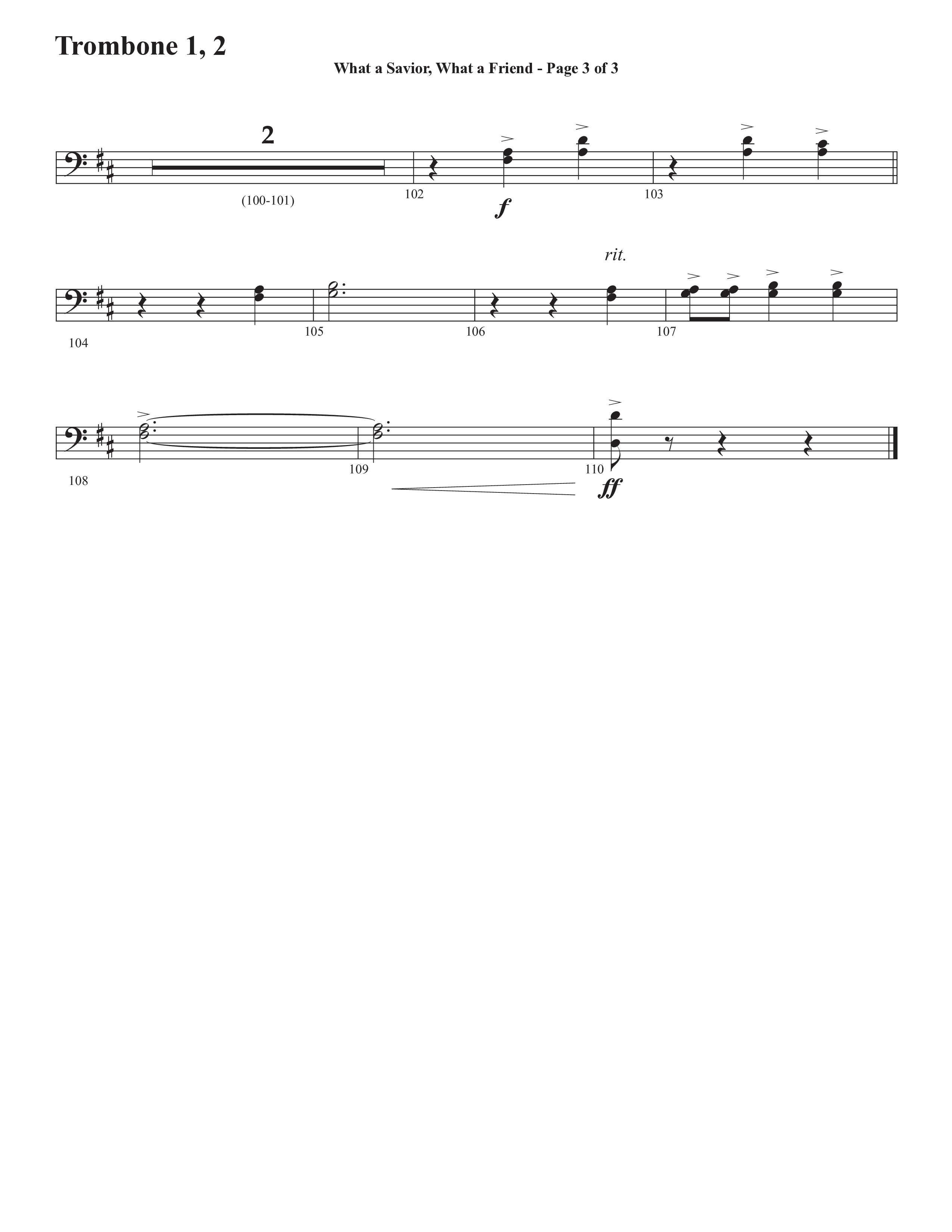 What A Savior What A Friend Choral Anthem Satb Trombone Sheet Music