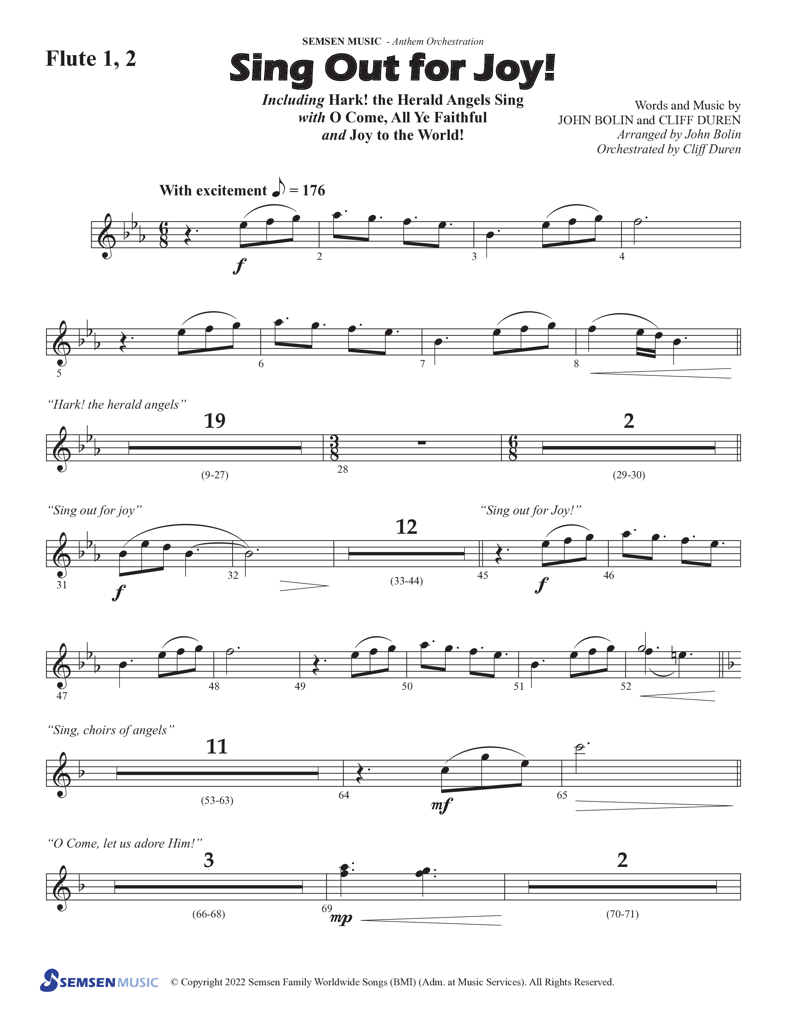 Sing Out For Joy (Choral Anthem SATB) Flute Sheet Music PDF (Semsen Music / Arr. John Bolin ...
