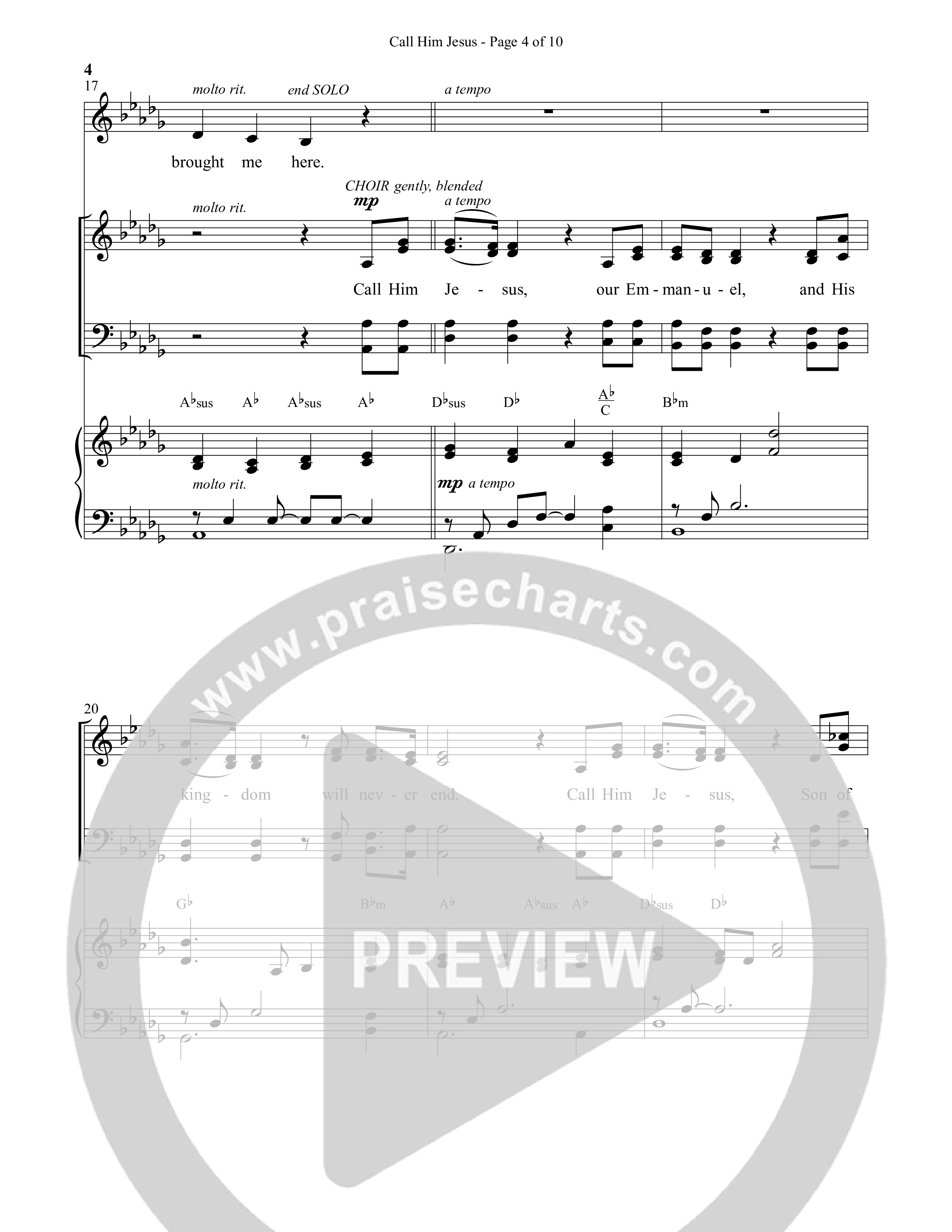 Call Him Jesus (Choral Anthem SATB) Sheet Music PDF (Semsen Music / Arr. Daniel Semsen ...