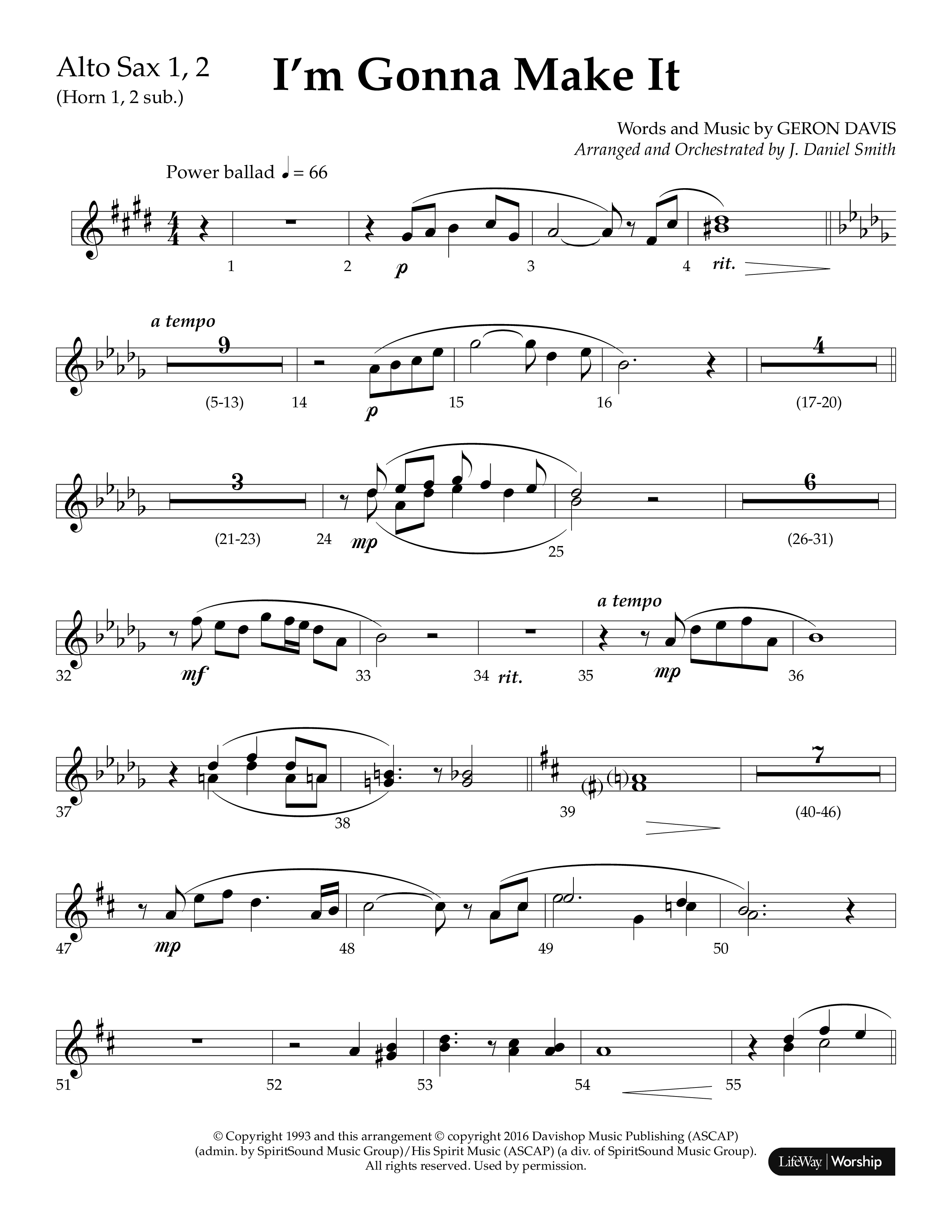 I'm Gonna Make It (Choral Anthem SATB) Alto Sax Sheet Music PDF ...