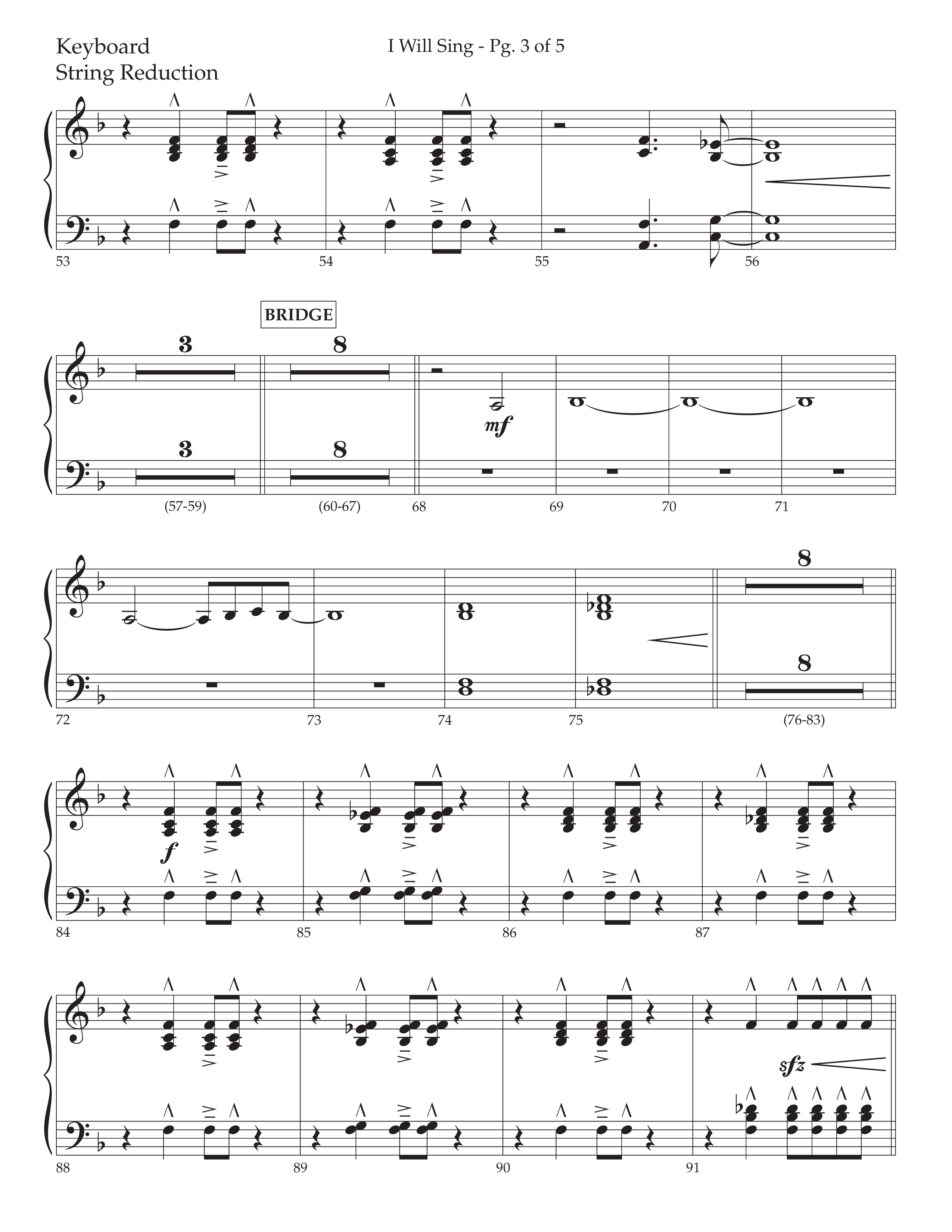 I Will Sing (Choral Anthem SATB) String Reduction Sheet Music PDF (Arr. Cliff Duren / Lifeway ...
