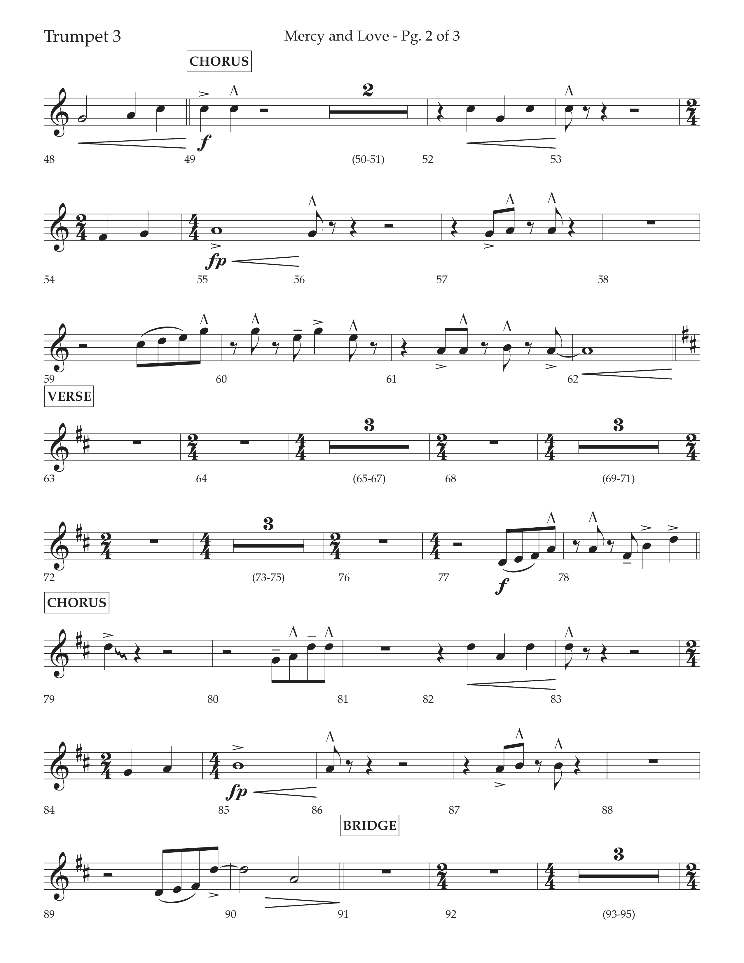 Mercy And Love (Choral Anthem SATB) Trumpet Sheet Music PDF (Lifeway ...