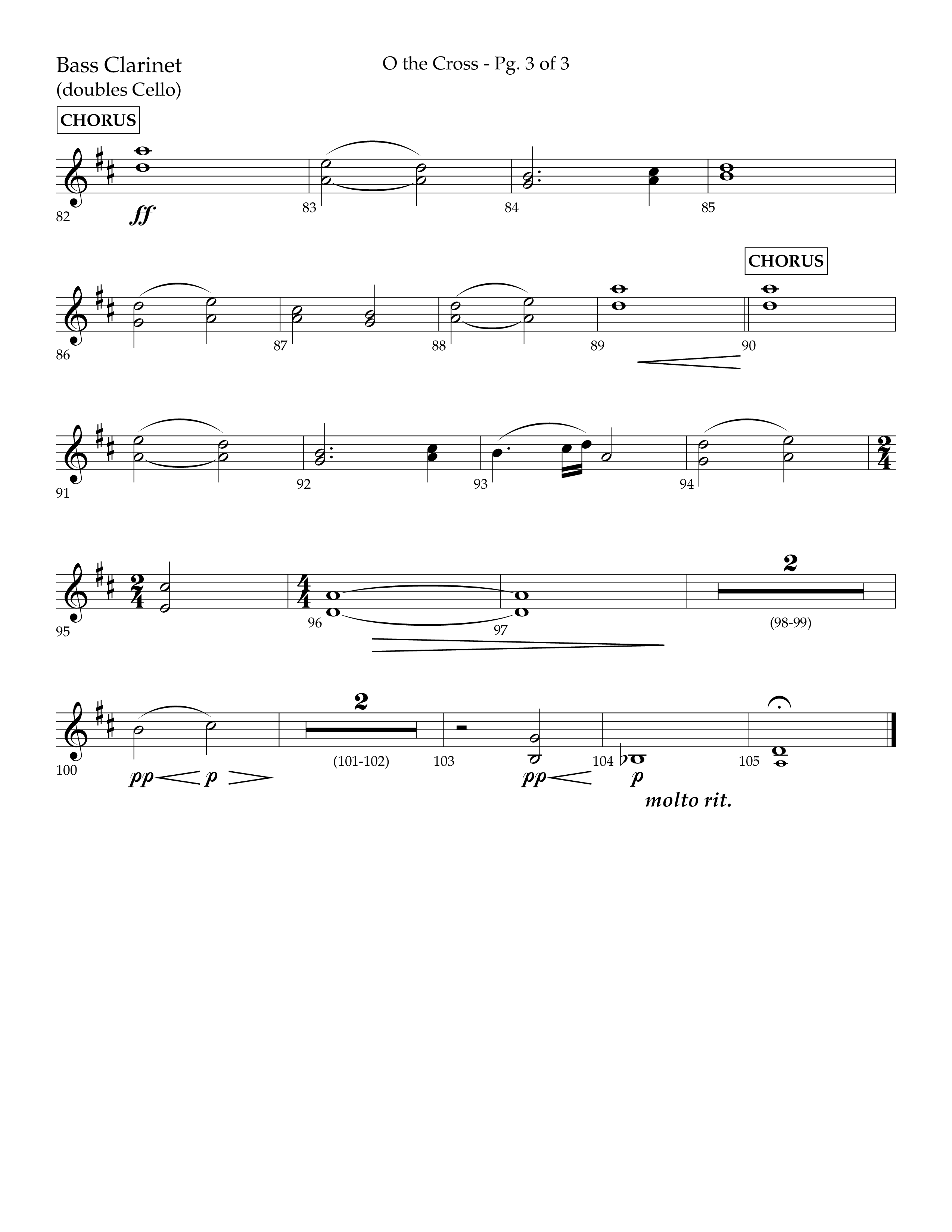 O The Cross (Choral Anthem SATB) Bass ClarinetSheet Music PDF (Lifeway Choral / Arr. Cliff Duren ...