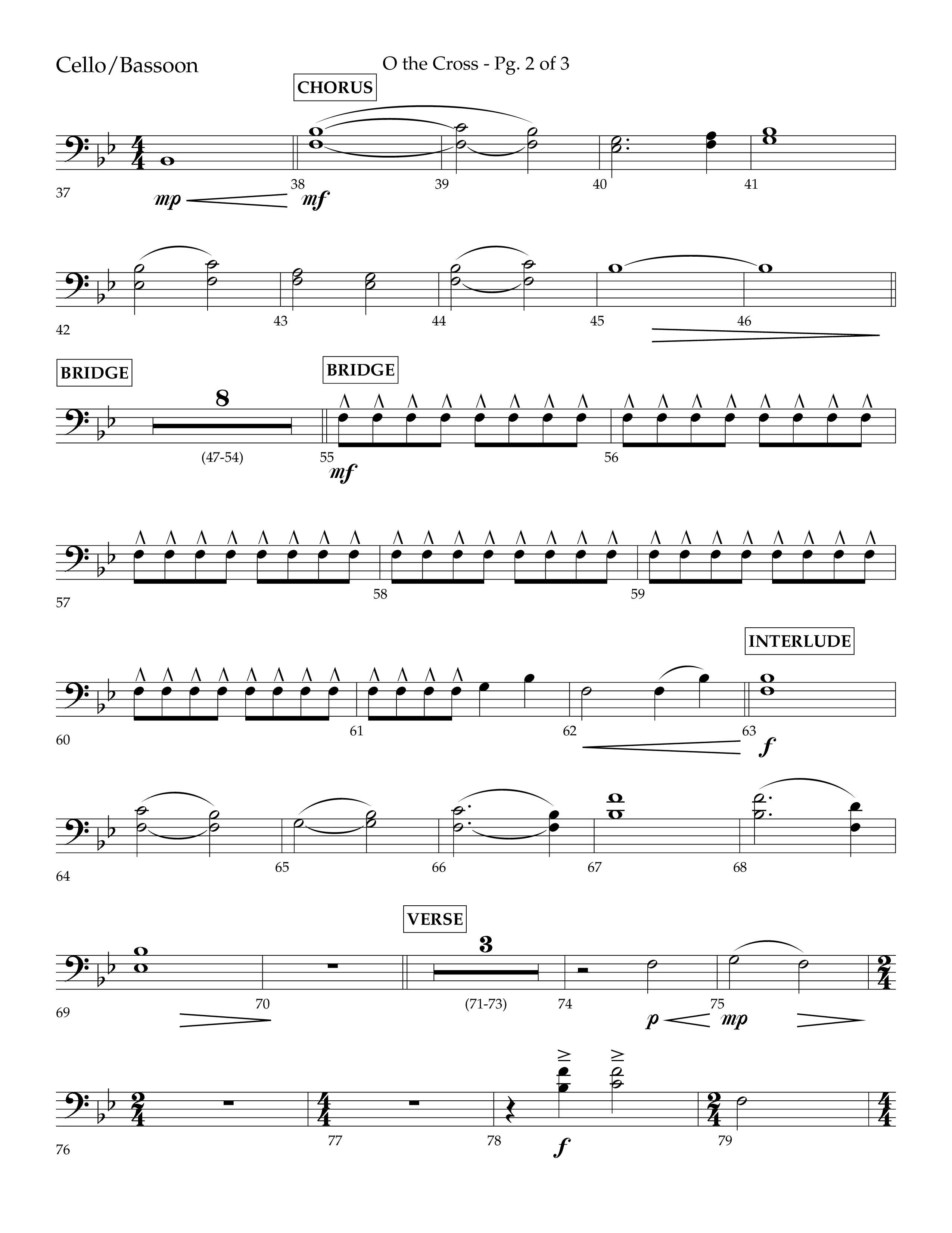 O The Cross (Choral Anthem SATB) Cello Sheet Music PDF (Lifeway Choral / Arr. Cliff Duren ...