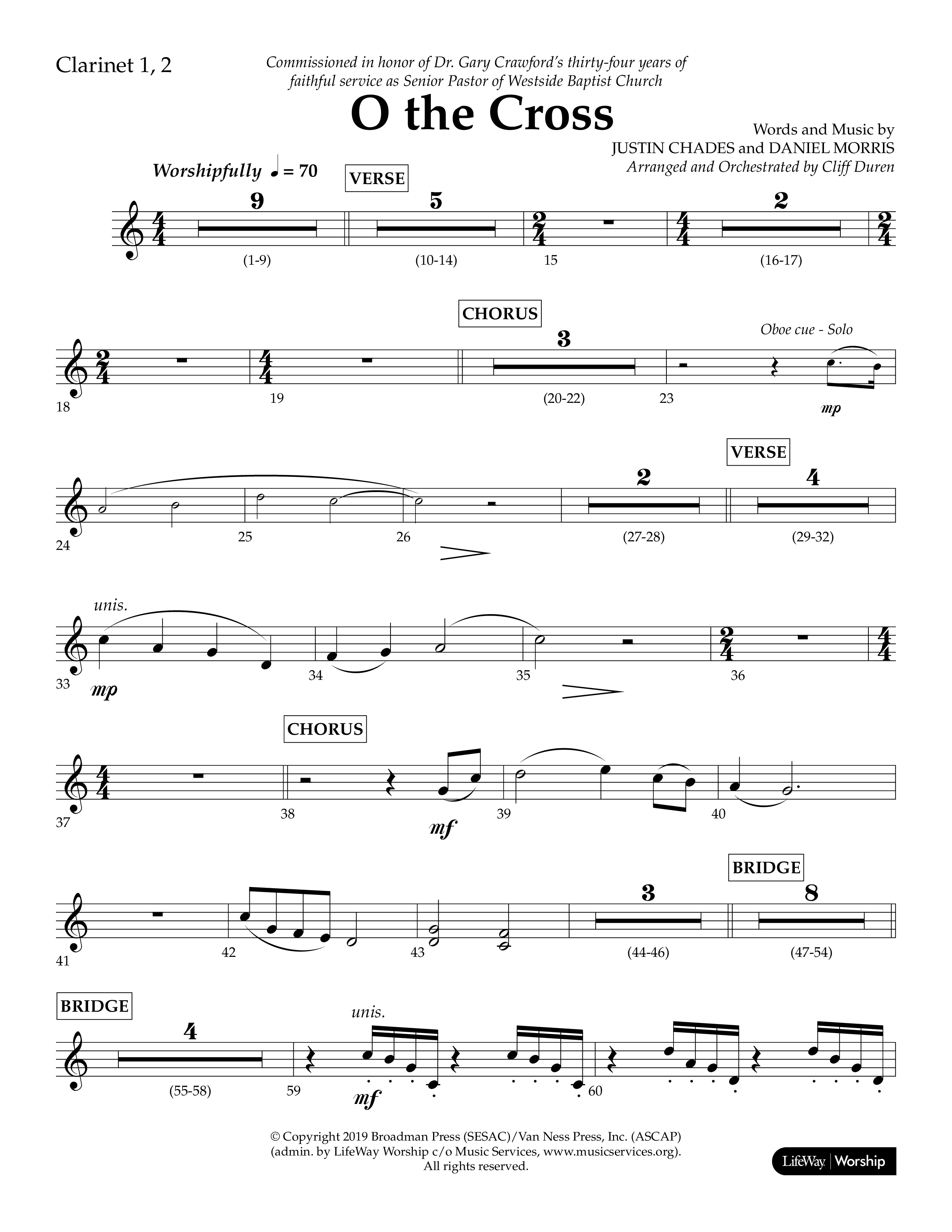 O The Cross (Choral Anthem SATB) Clarinet Sheet Music PDF (Lifeway Choral / Arr. Cliff Duren ...