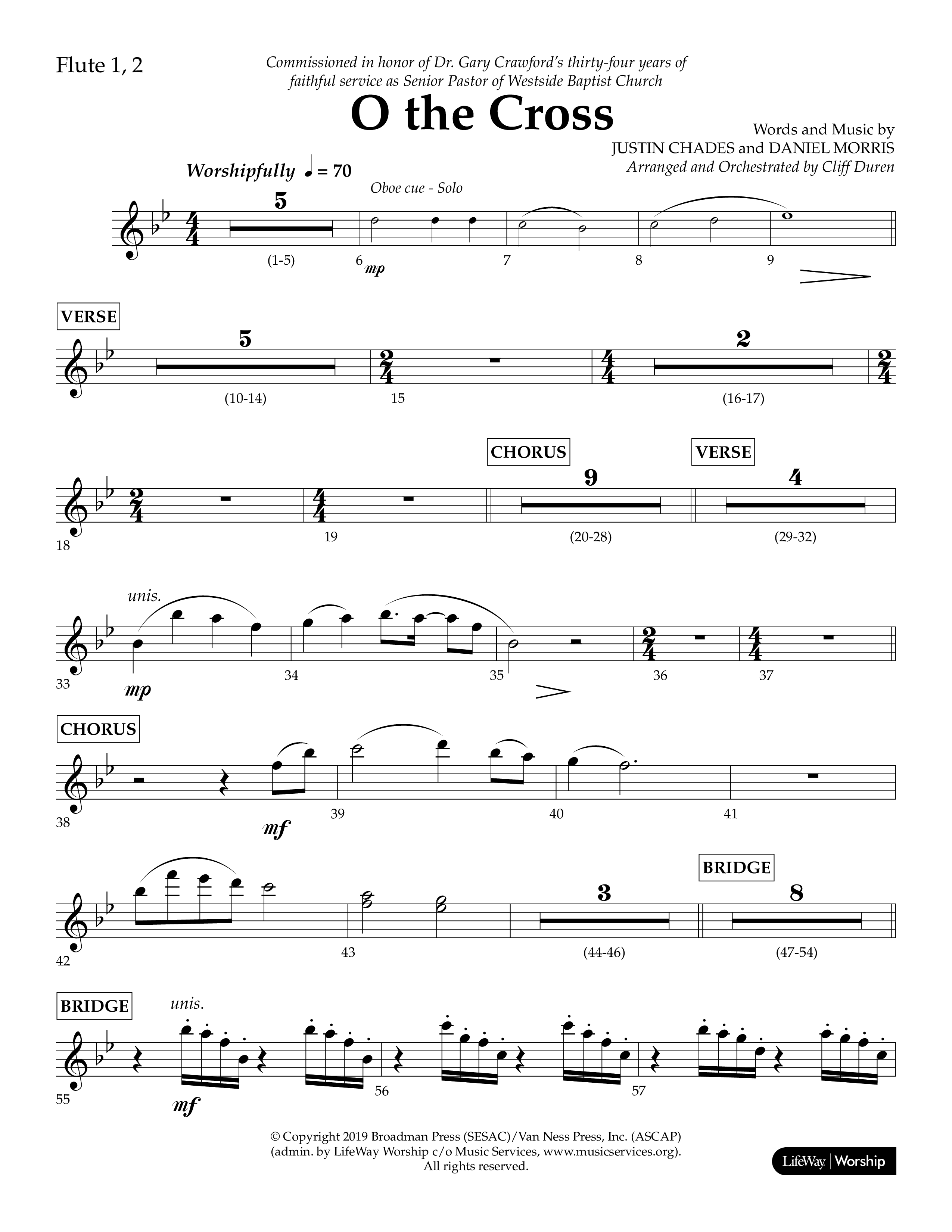 O The Cross (Choral Anthem SATB) Flute Sheet Music PDF (Lifeway Choral / Arr. Cliff Duren ...