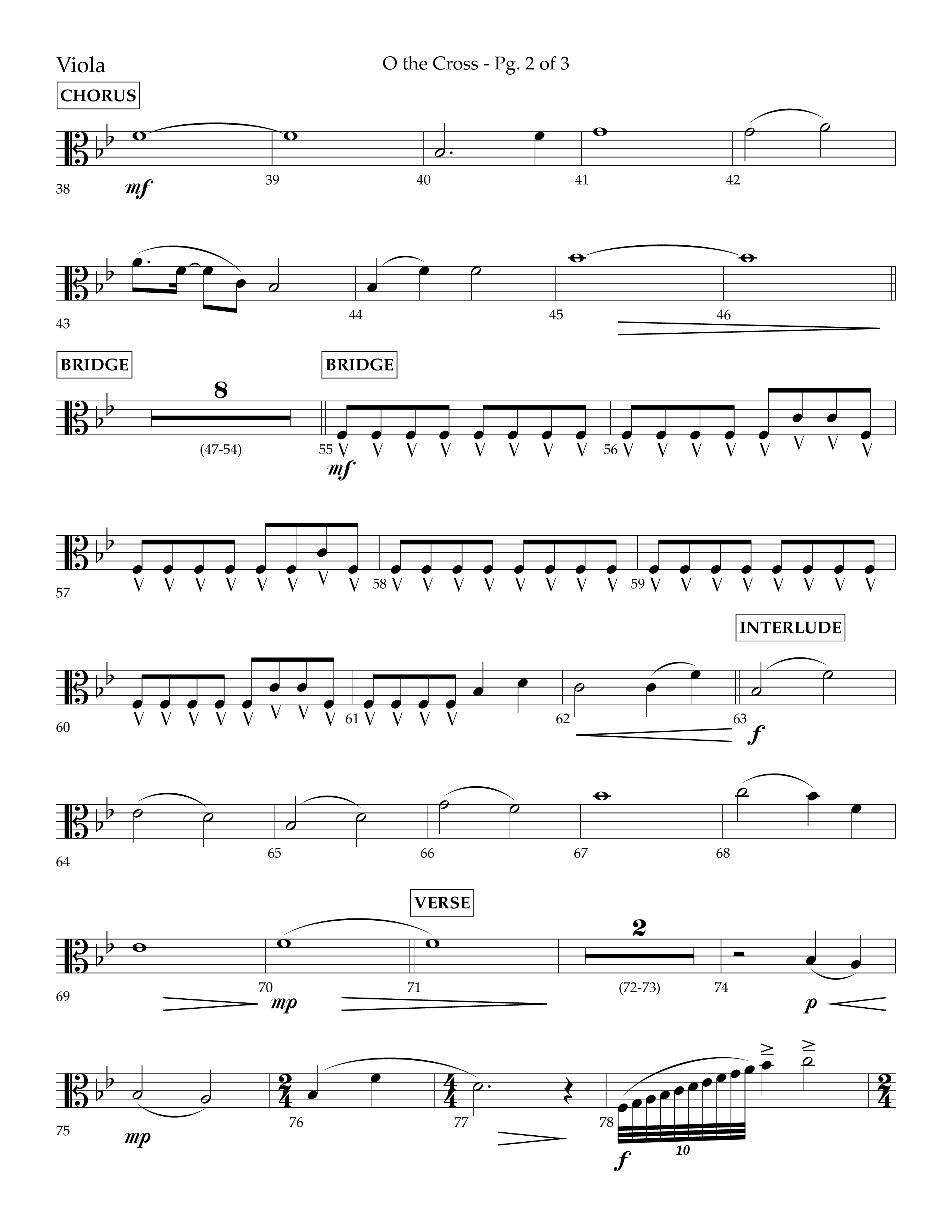 O The Cross (Choral Anthem SATB) Viola Sheet Music PDF (Lifeway Choral / Arr. Cliff Duren ...